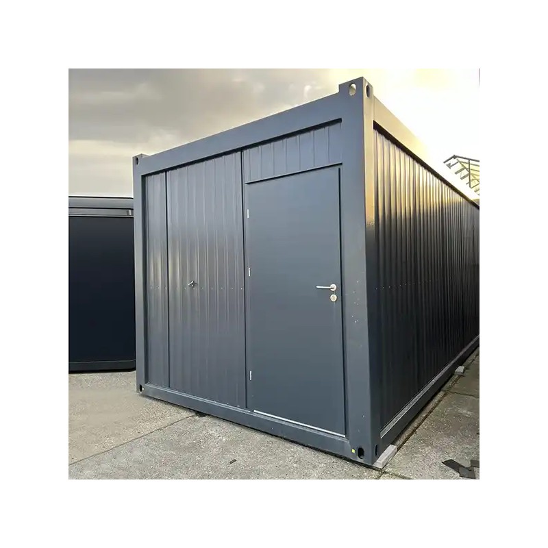 6×3 metre stock unit with windows on the long left side, RAL 7016